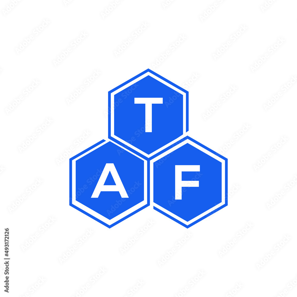 TAF letter logo design on black background. TAF creative initials ...