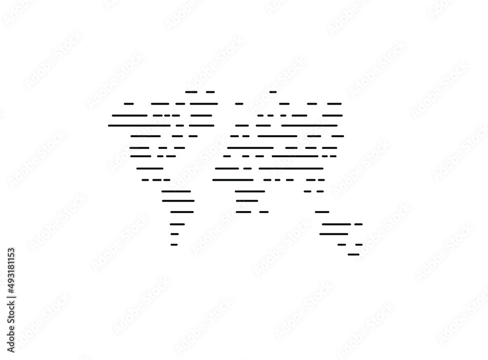 Vector isolated word map of lines and dots drawing, morse code world ...