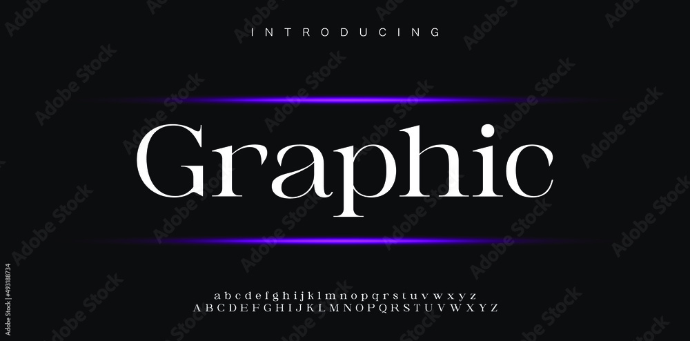 GRAPHIC Luxury minimal modern tech alphabet letter fonts. Typography ...