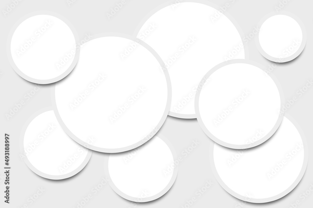Circle photo frames set in white color with gray circular borders and ...