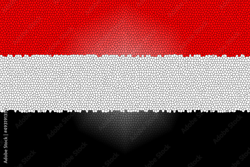 Yemen flag. YE national banner. Yemen patriotism symbol. State banner ...
