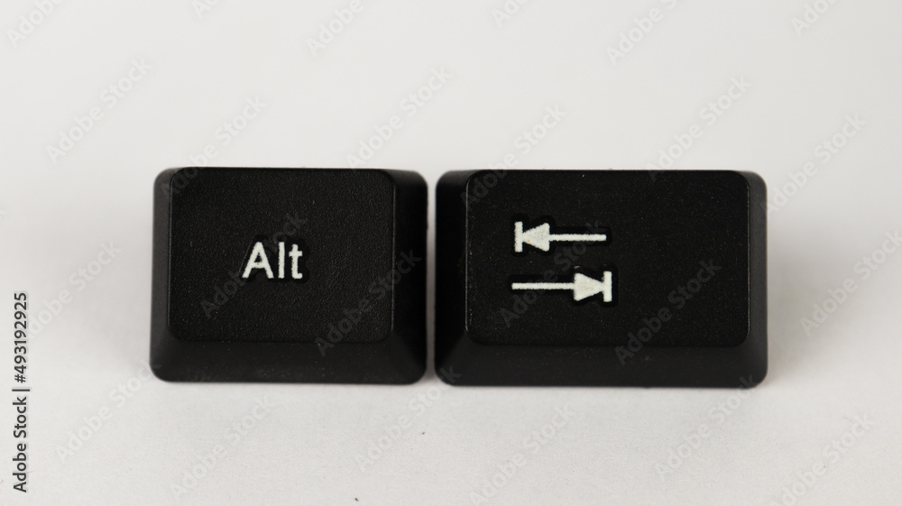 Alt tab shortcut text created with keyboard keys, isolated on white ...