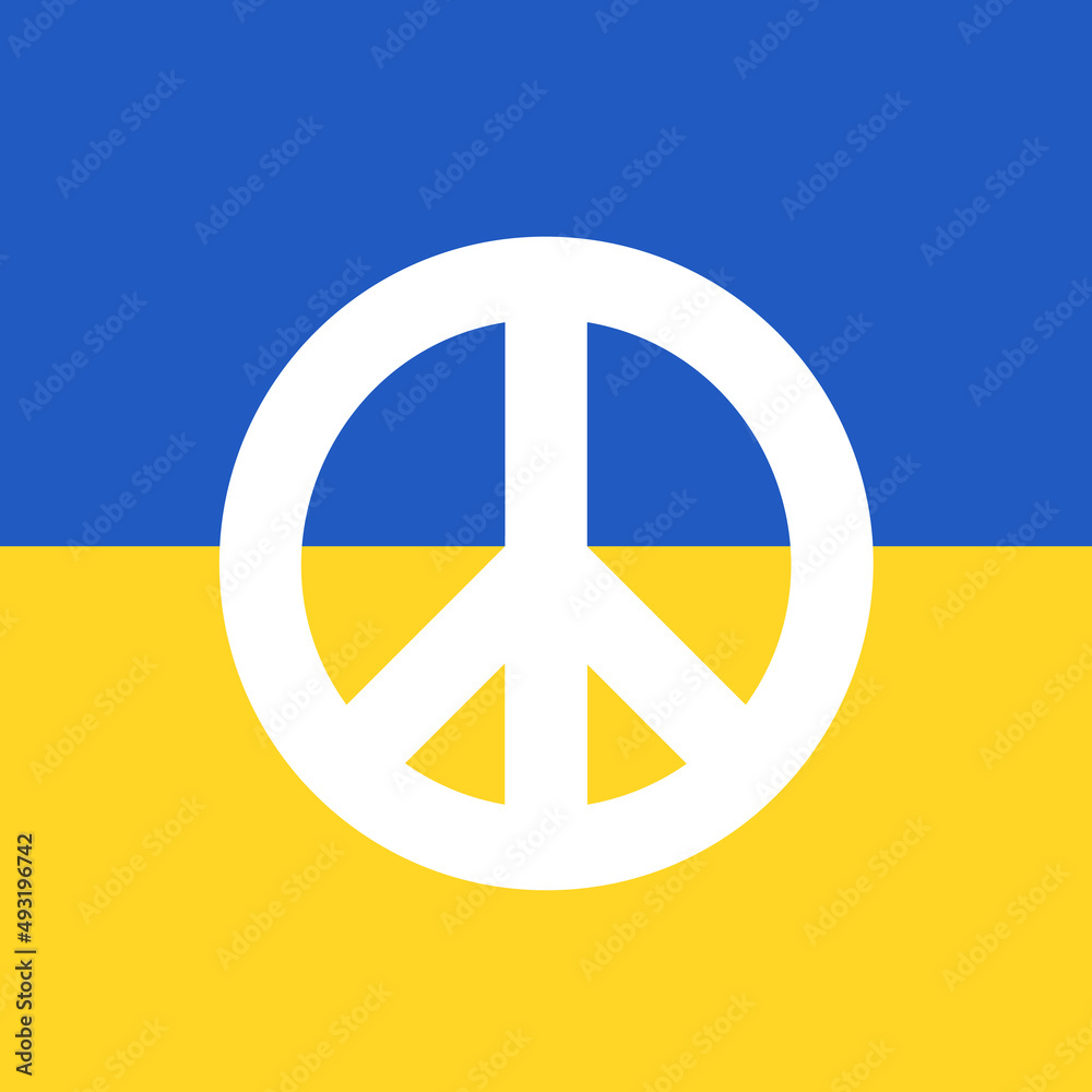 Peace Symbol - For Peace in Ukraine - Stop War in Ukraine Stock Vector ...