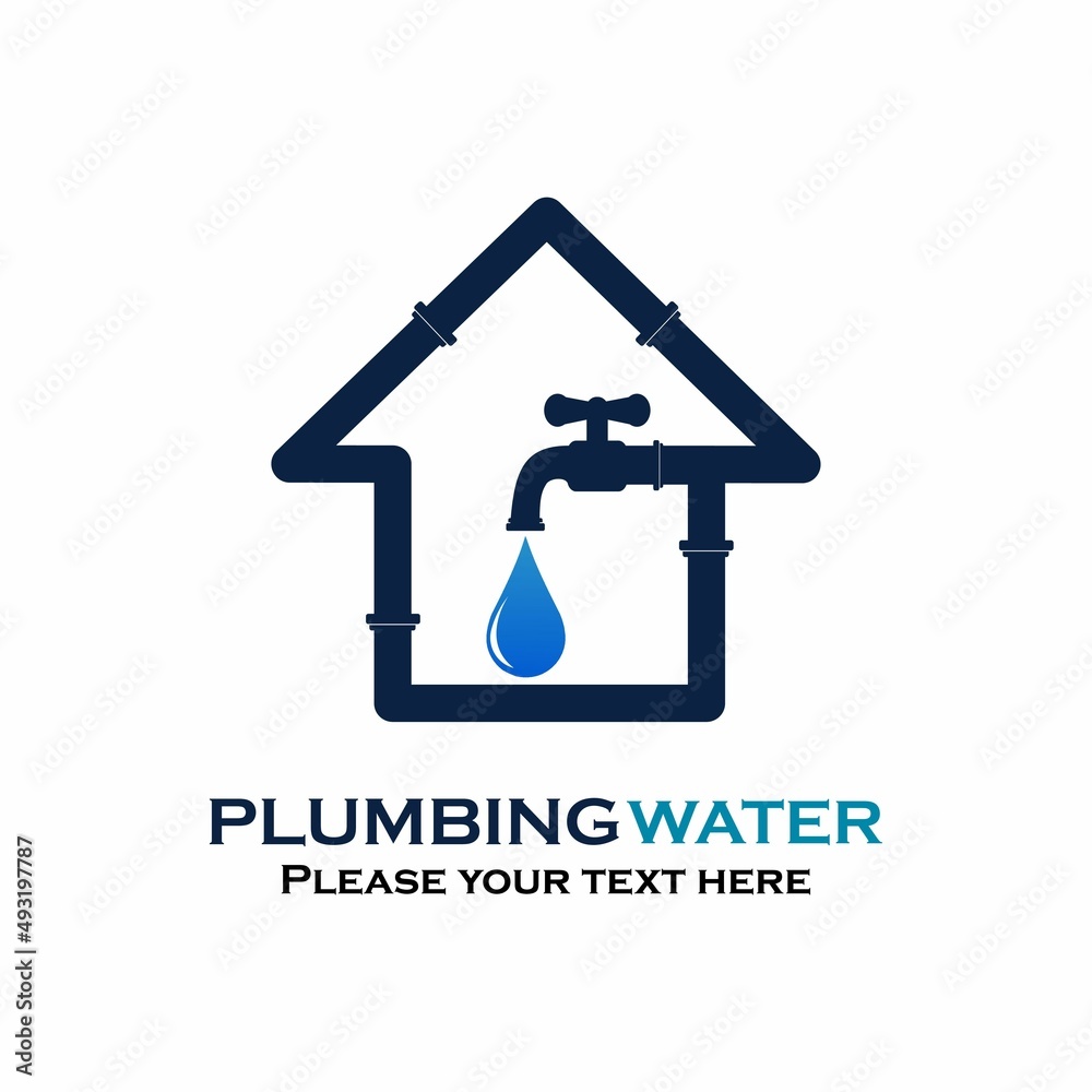 Plumbing water logo design template illustration Stock Vector | Adobe Stock