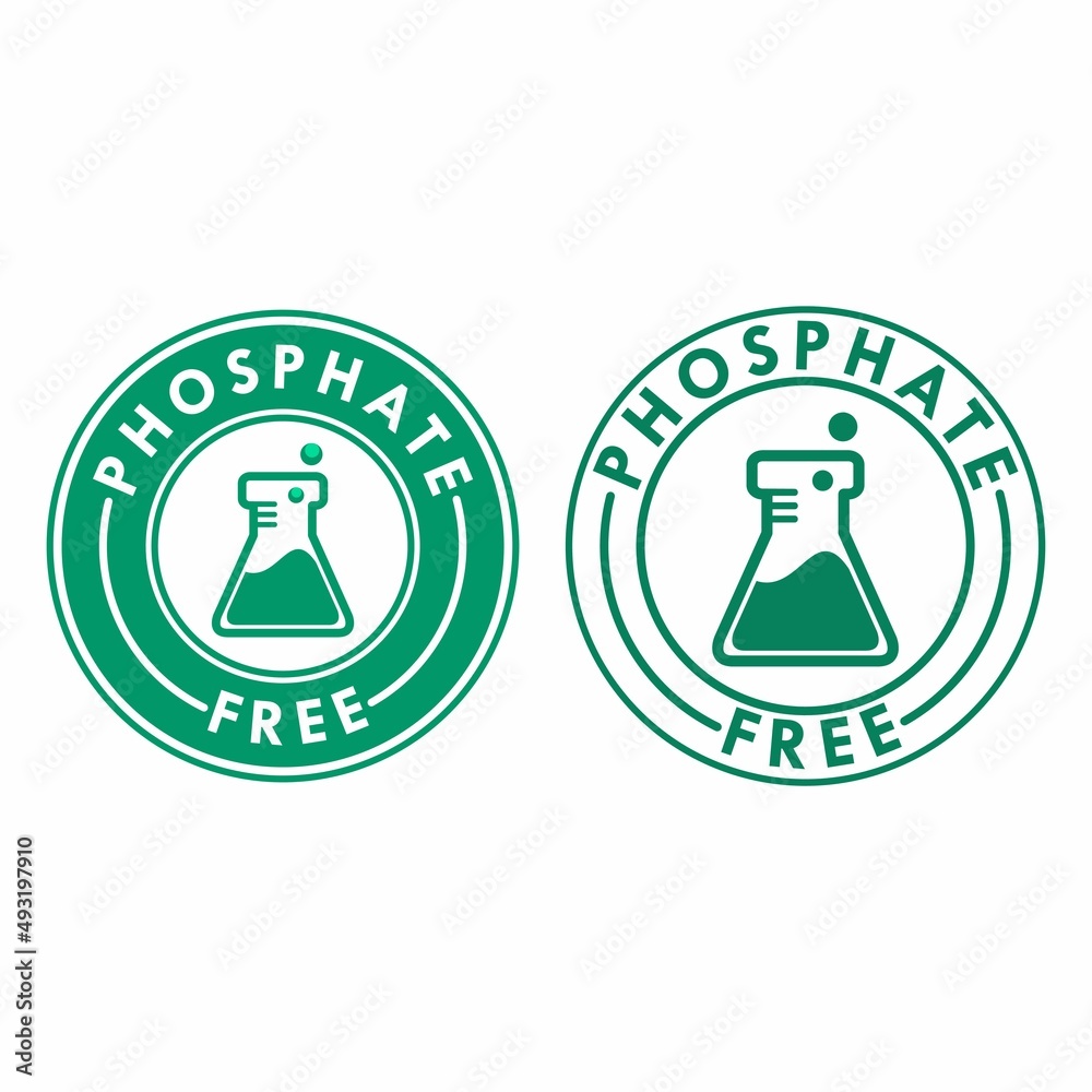 Phosphate free logo template illustration. Vector chemical test tube ...