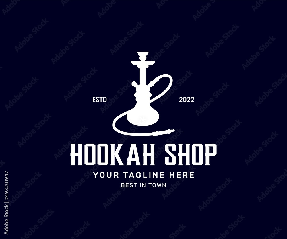 Shisha Hookah Logo vector design template Stock Vector | Adobe Stock