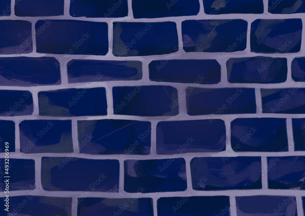 Brick Wall Drawing With Color