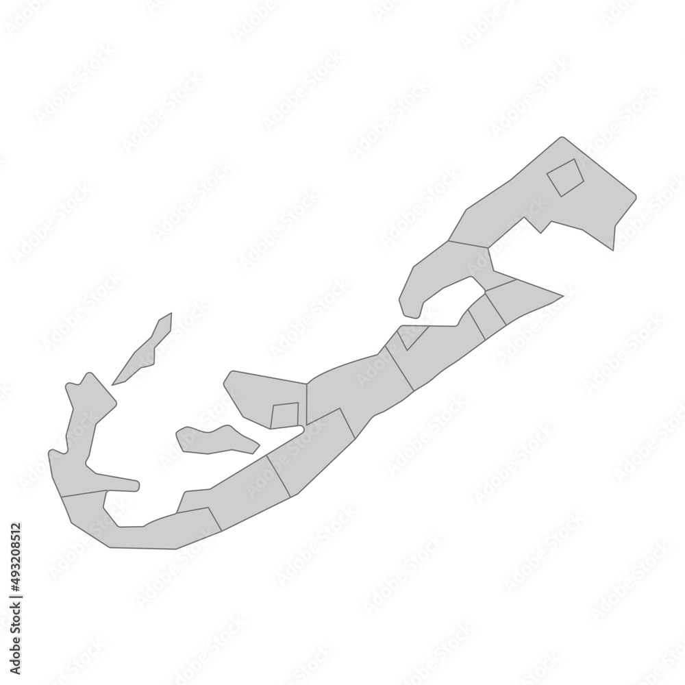 Vetor de Outline political map of the Bermuda. High detailed vector ...