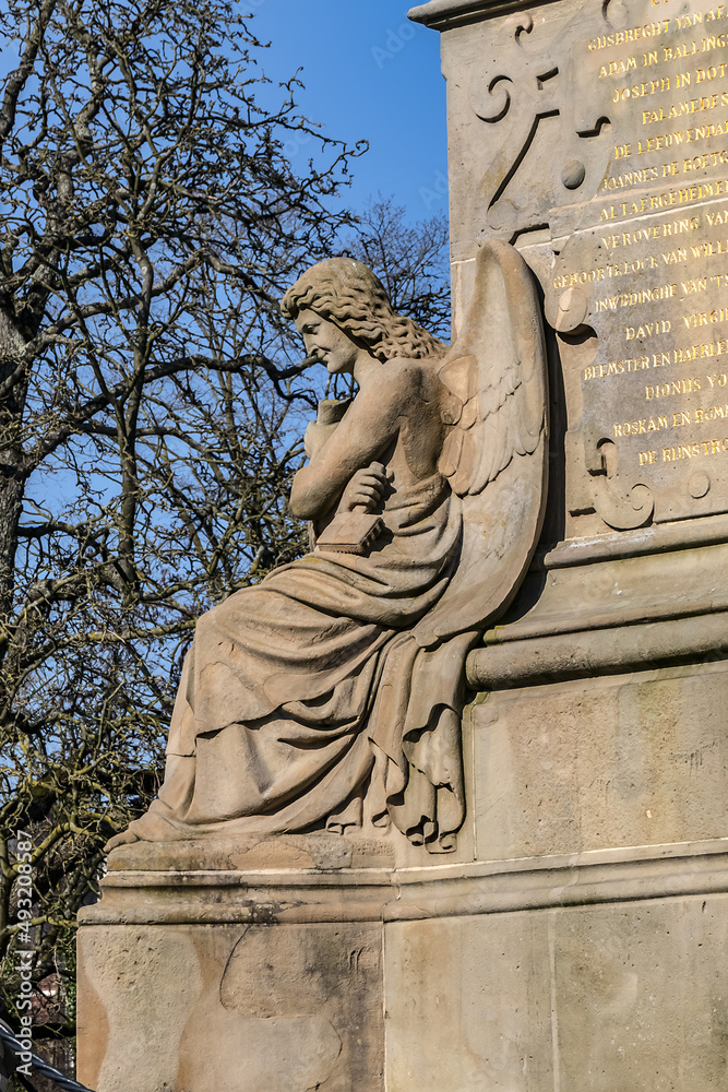 The monument to poet and playwright Joost van den Vondel (Standbeeld ...