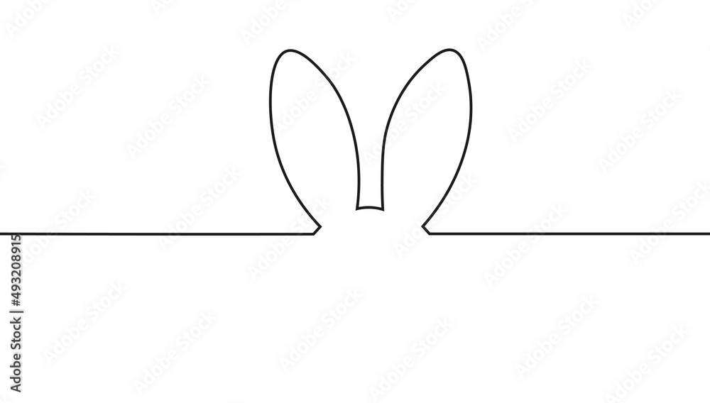 Umriss, Silhouette von Hasenohren Stock Illustration | Adobe Stock