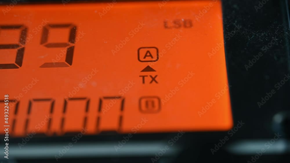 HAM radio, a slow slide over a modern SDR unit that is scanning ...