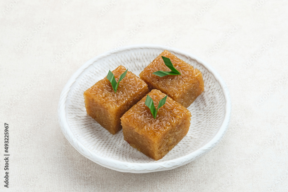 Wajik, traditional Indonesian snack made from steamed sticky rice, palm ...