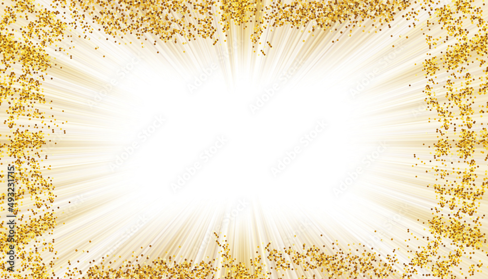 Gold glitter border frame on white backround. Stock Illustration ...