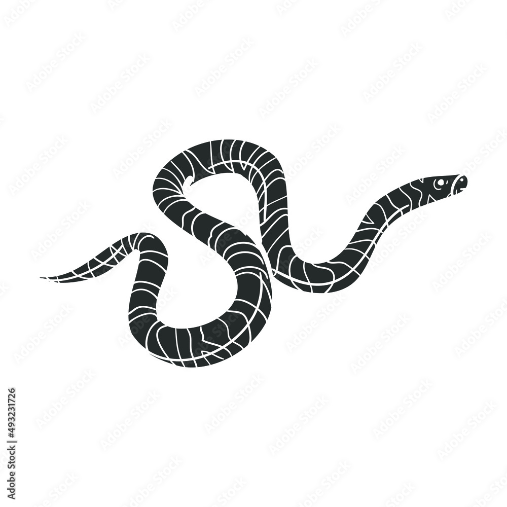 Snake Icon Silhouette Illustration. Reptile Serpent Predator Vector ...