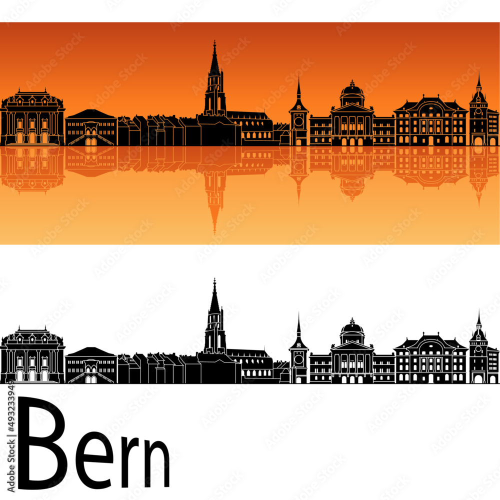 skyline in ai format of the city of bern Stock Vector | Adobe Stock