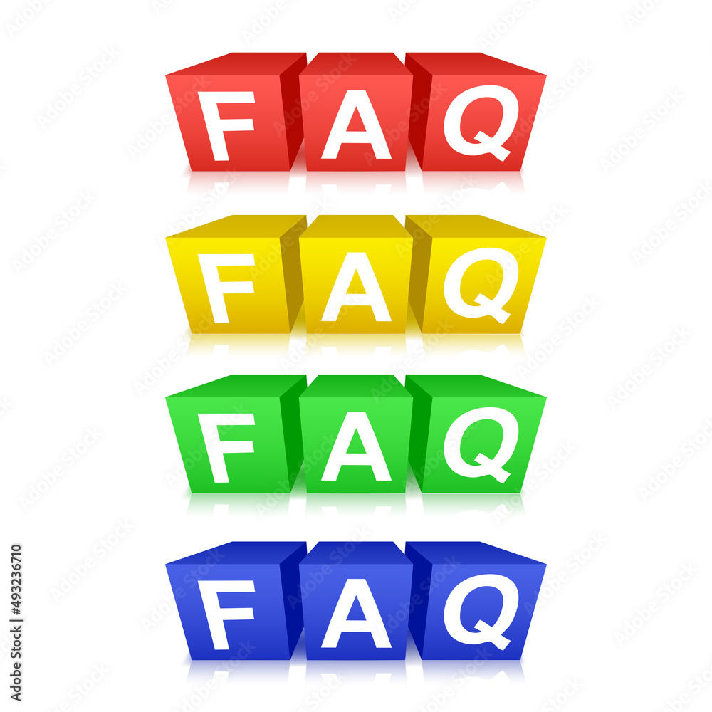 FAQ cubes vector illustration isolated on white background Stock Vector ...
