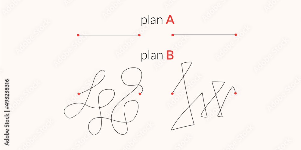Plan B Alternative difficult path concept vector infographic ...
