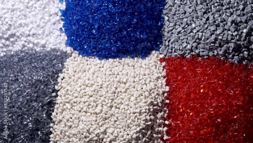 Polymer products of different colors. Polymers and polystyrene ...