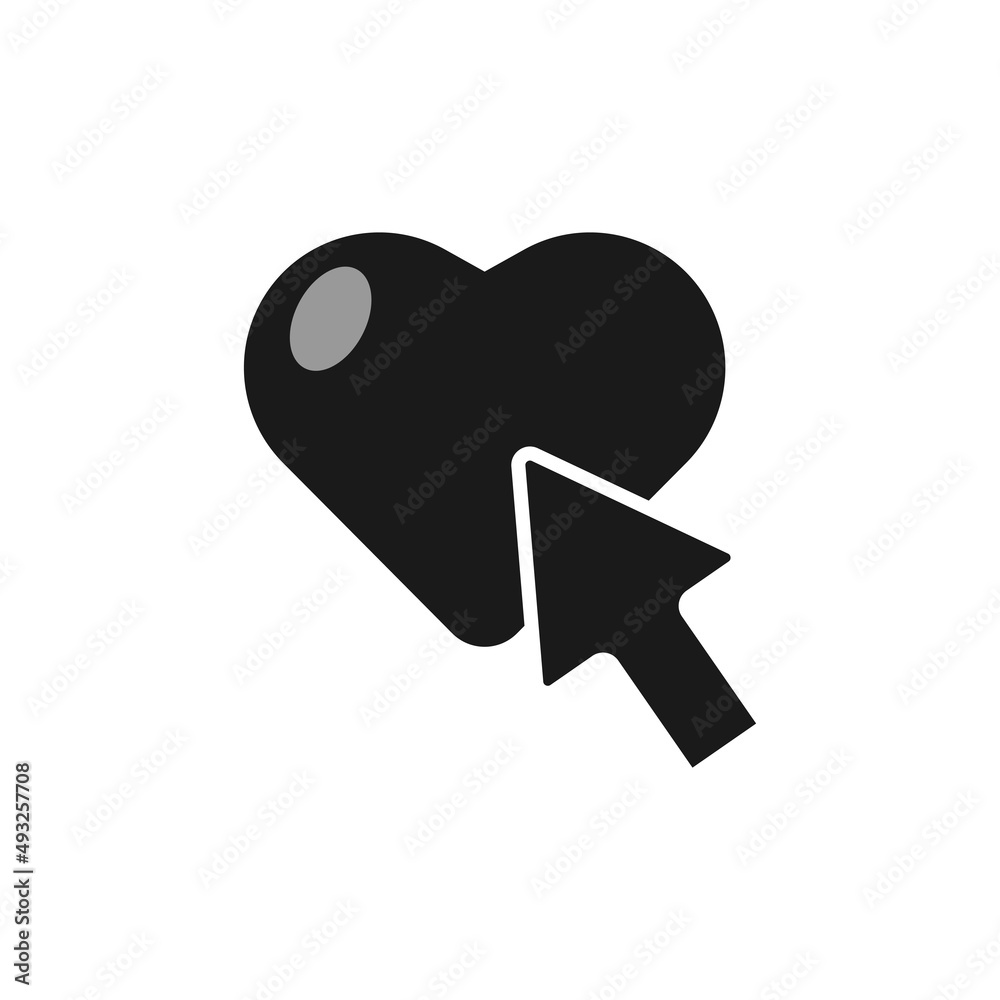 black heart balloon and button logo icon Stock Vector | Adobe Stock