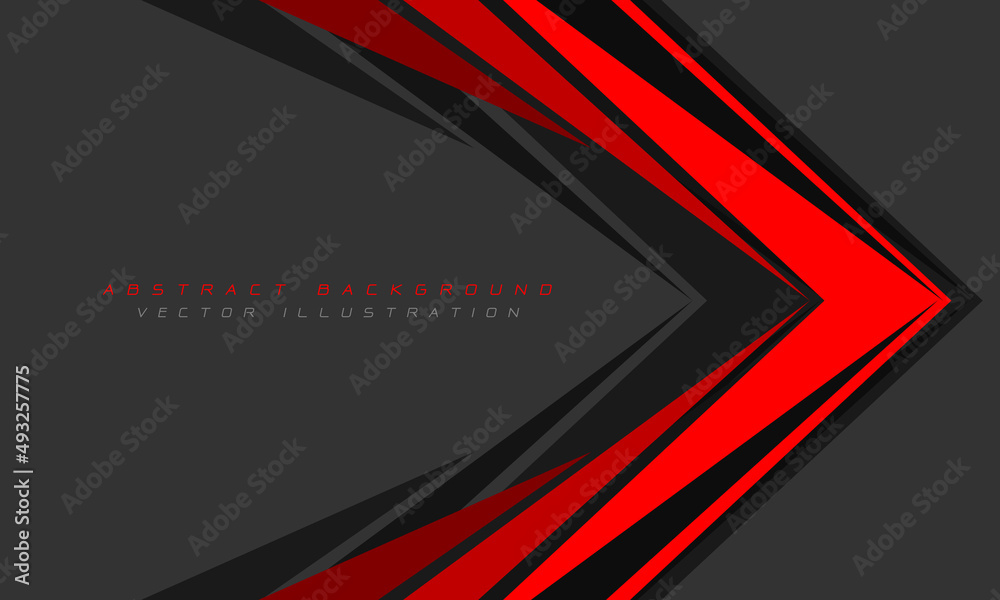 Abstract red arrow speed direction on grey design modern futuristic ...