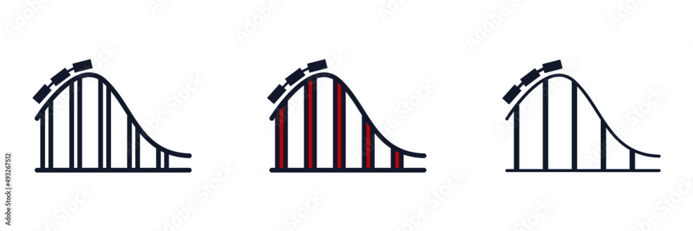 Roller coaster track icon symbol template for graphic and web design ...