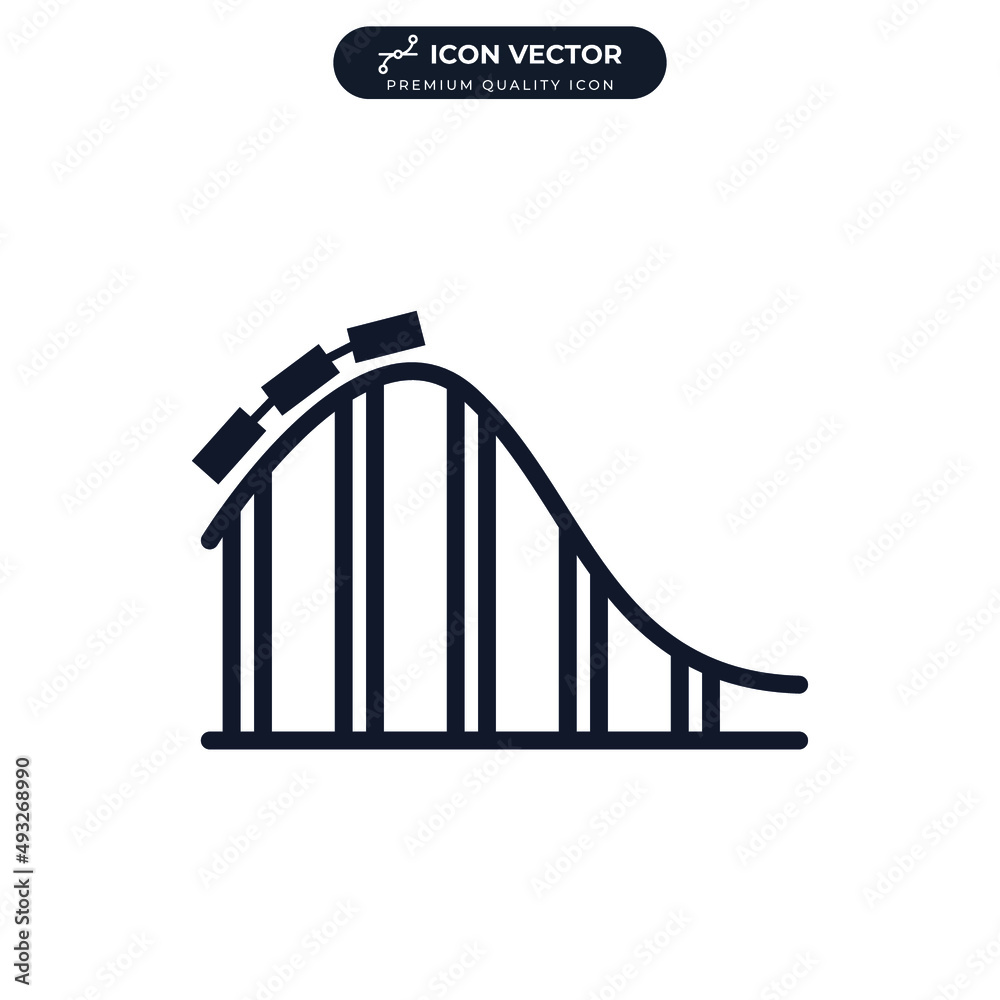 Roller coaster track icon symbol template for graphic and web design ...