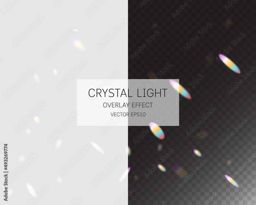 Crystal light overlay effect. Abstract light overlay effect isolated on ...