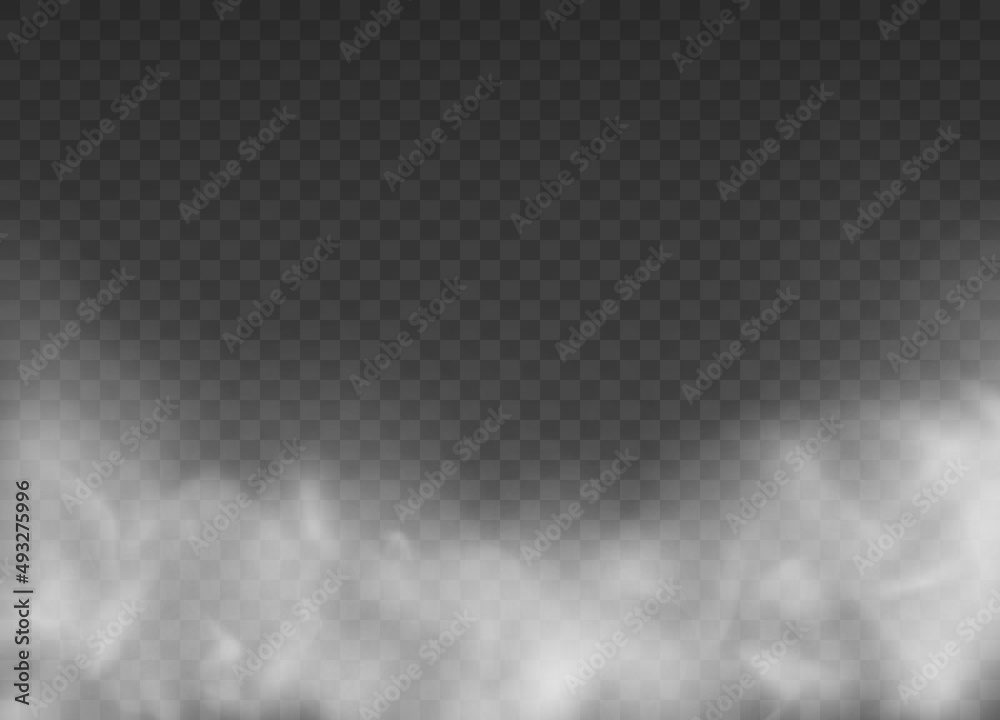 White fog texture isolated on transparent background. Steam texture ...