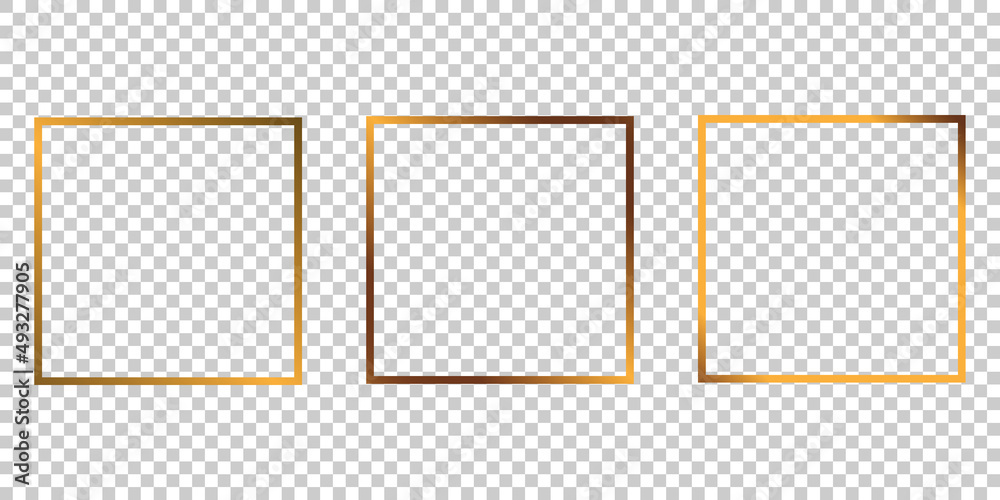 Luxury gold border with shadows isolated on transparent vector ...