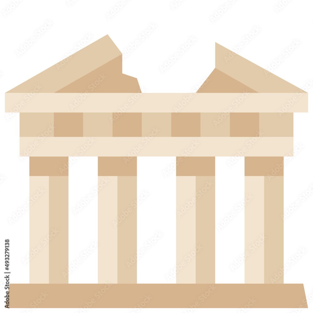 parthenon flat icon Stock Vector | Adobe Stock