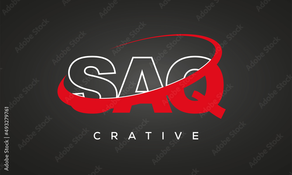 SAQ creative letters logo with 360 symbol vector art template design ...