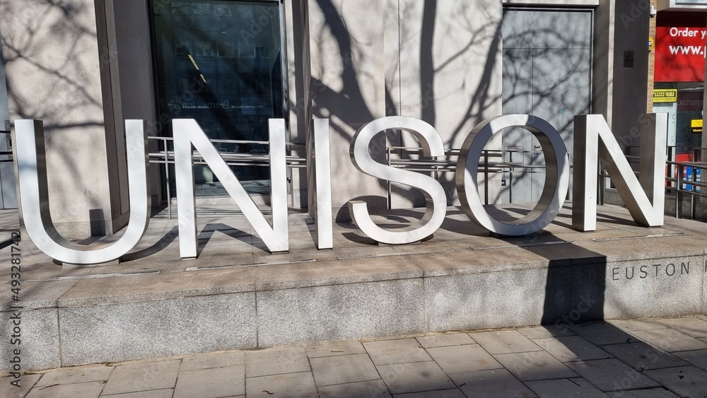 London, England. UK 03 16 2022 Unison office building located at 130 ...