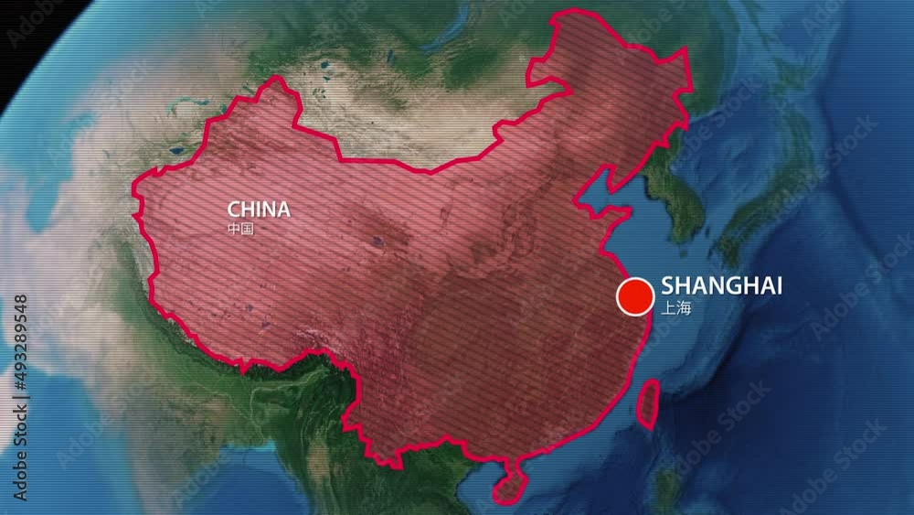 Marking the borders of China on the map and marking the location of the ...