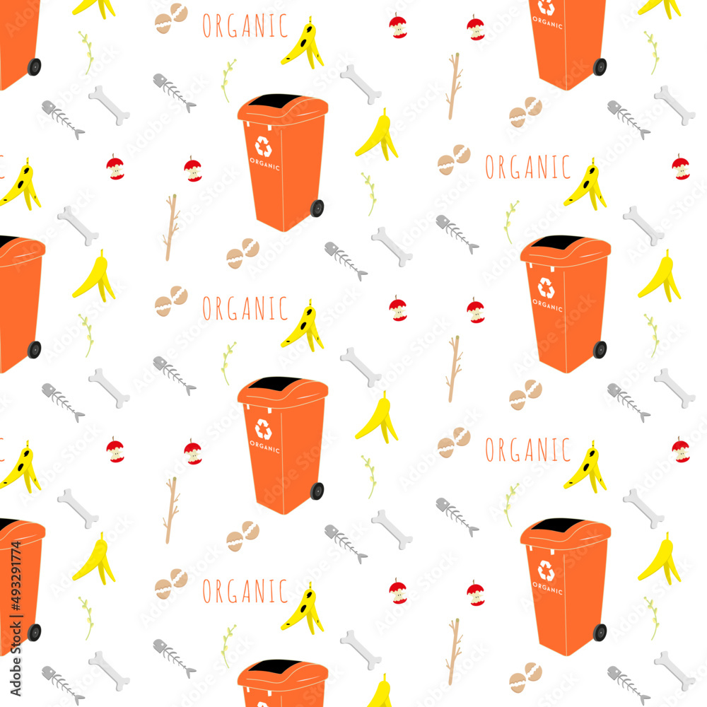 Recycling pattern. Organic waste separation pattern for recycling ...