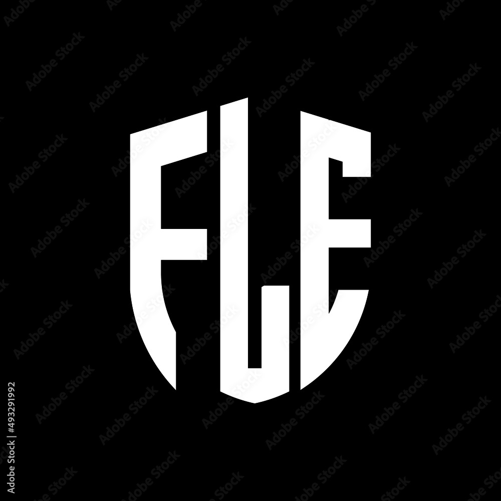 FLE letter logo design. FLE modern letter logo with black background ...