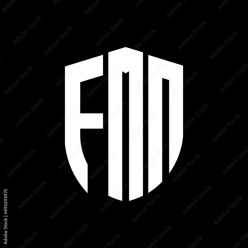 FMN letter logo design. FMN modern letter logo with black background ...