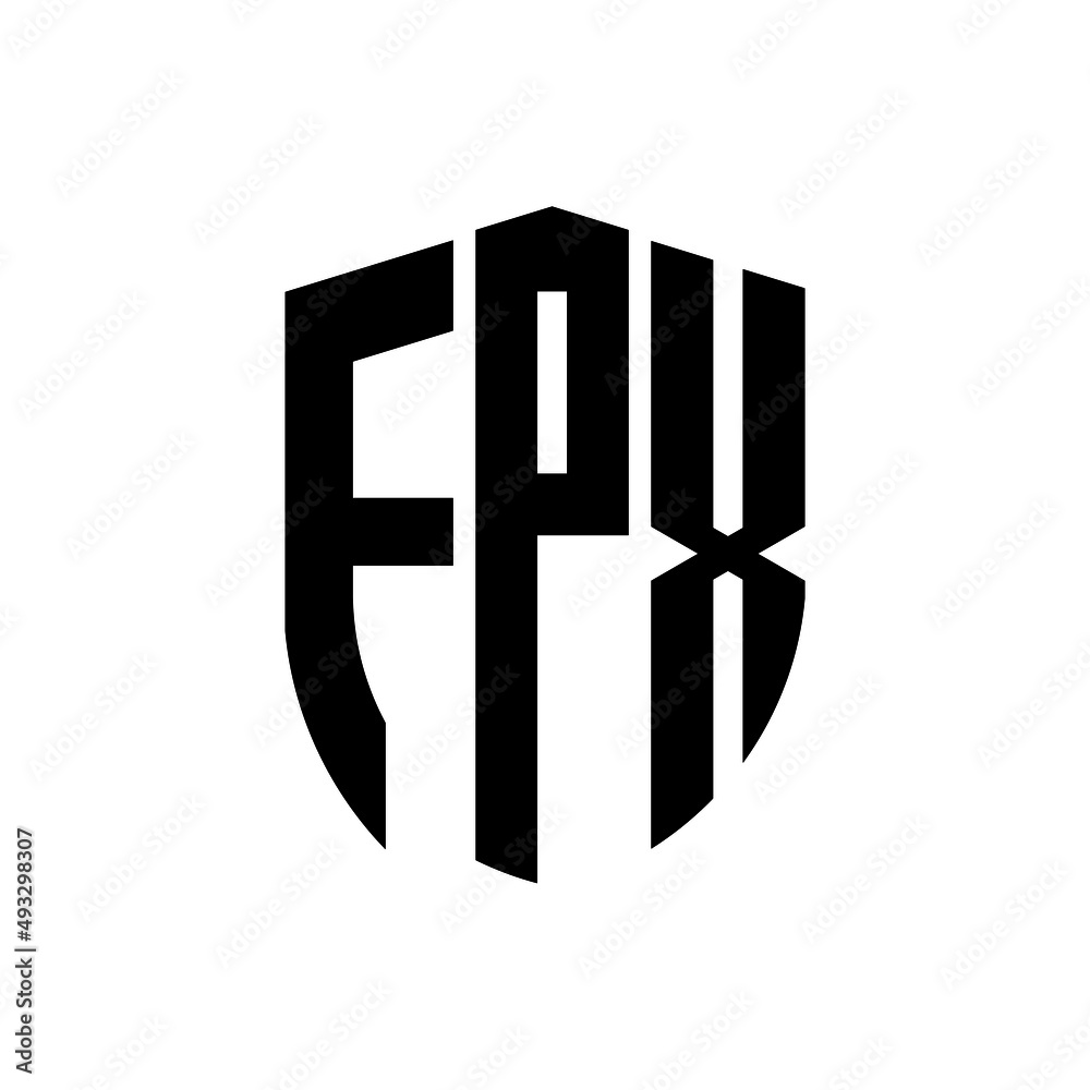 FPX letter logo design. FPX modern letter logo with black background ...