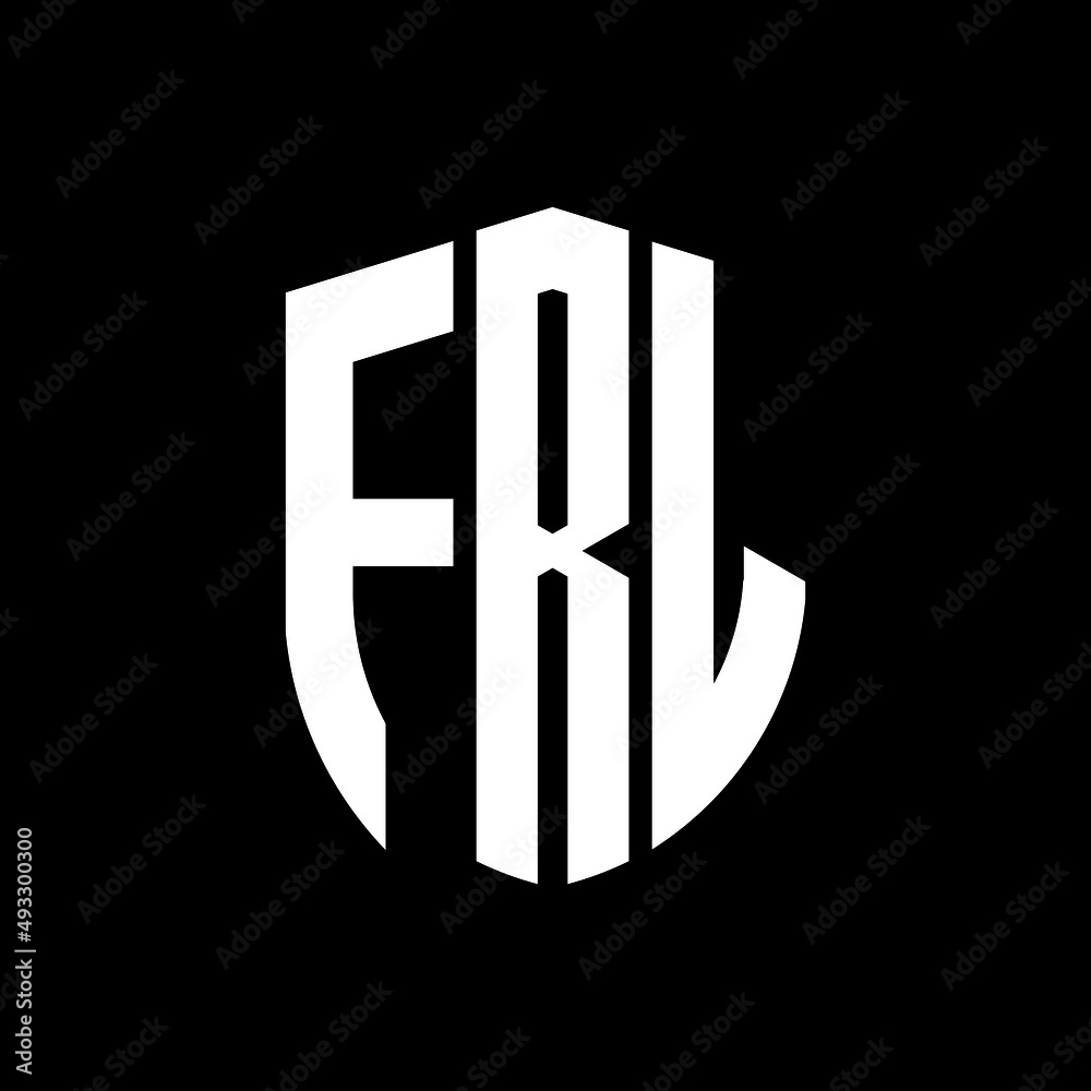 FRL letter logo design. FRL modern letter logo with black background ...