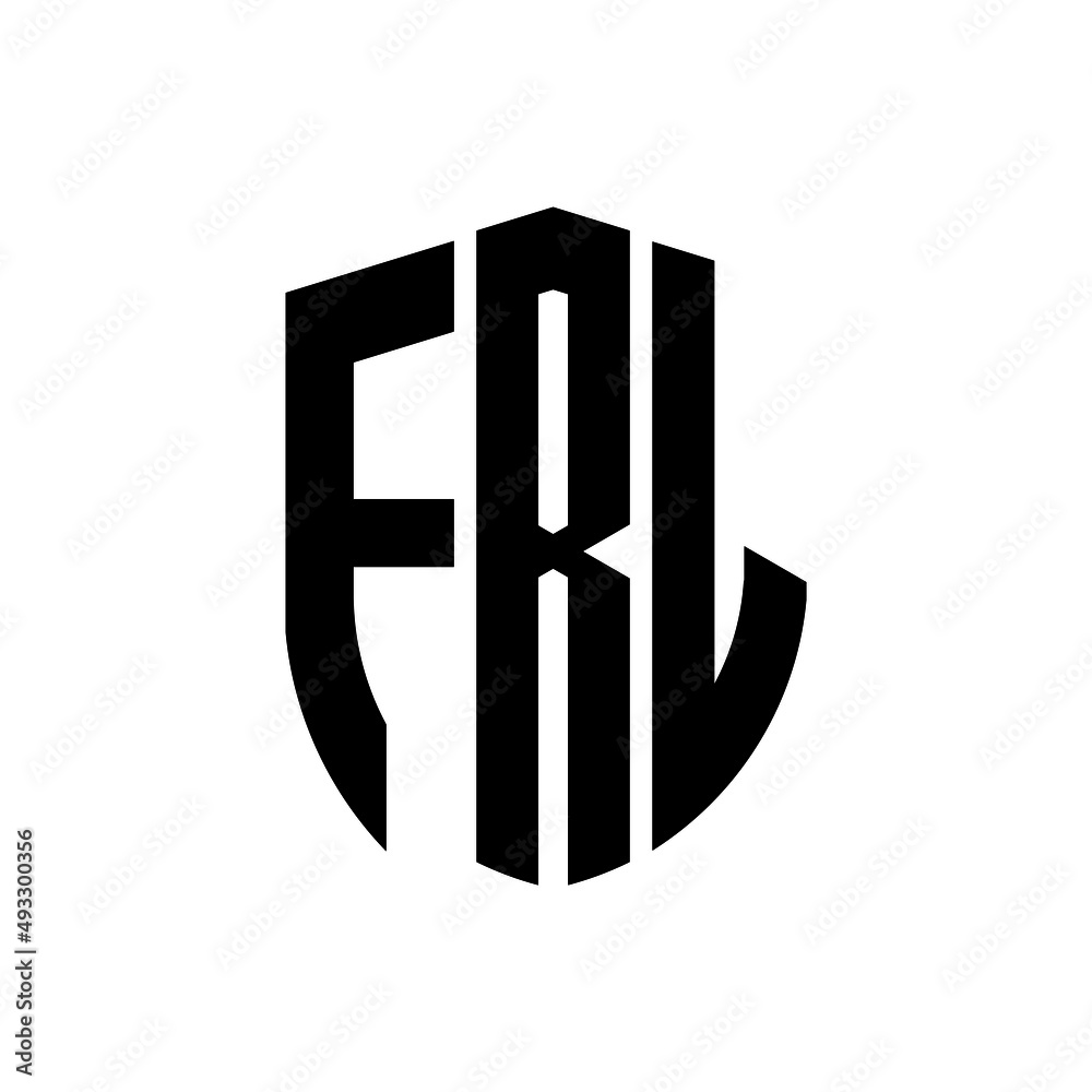 FRL letter logo design. FRL modern letter logo with black background ...