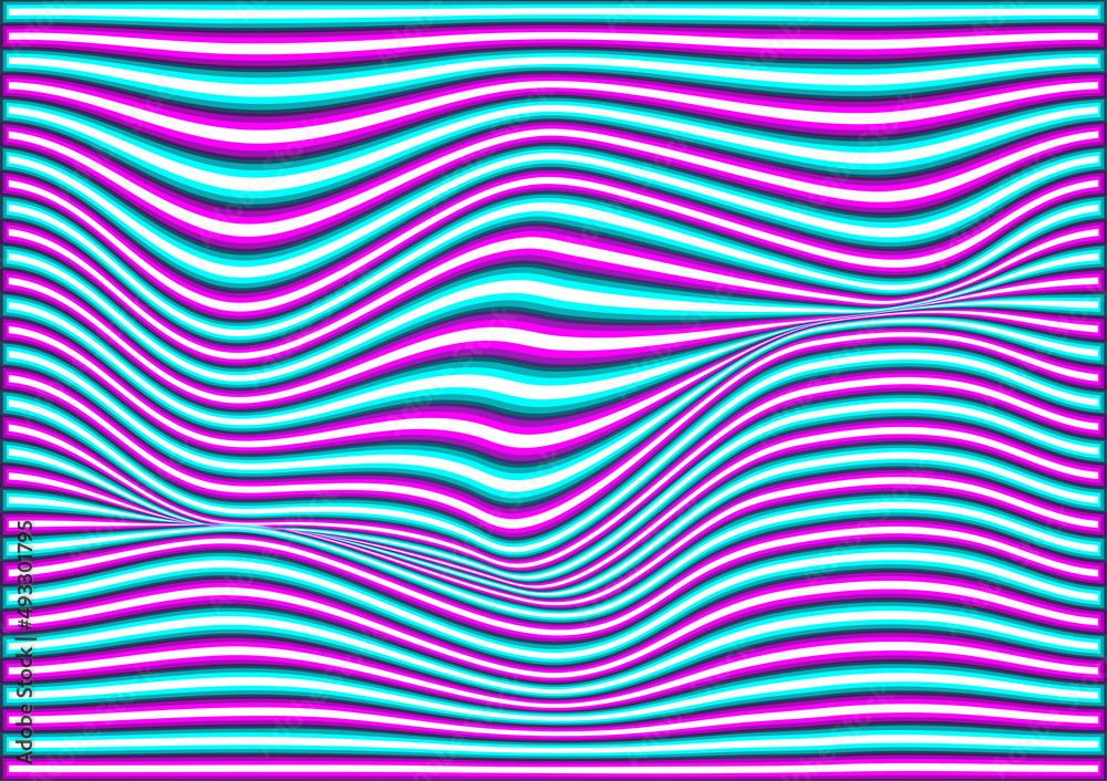Distorted wavy lines abstract background vector illustration, curve It ...