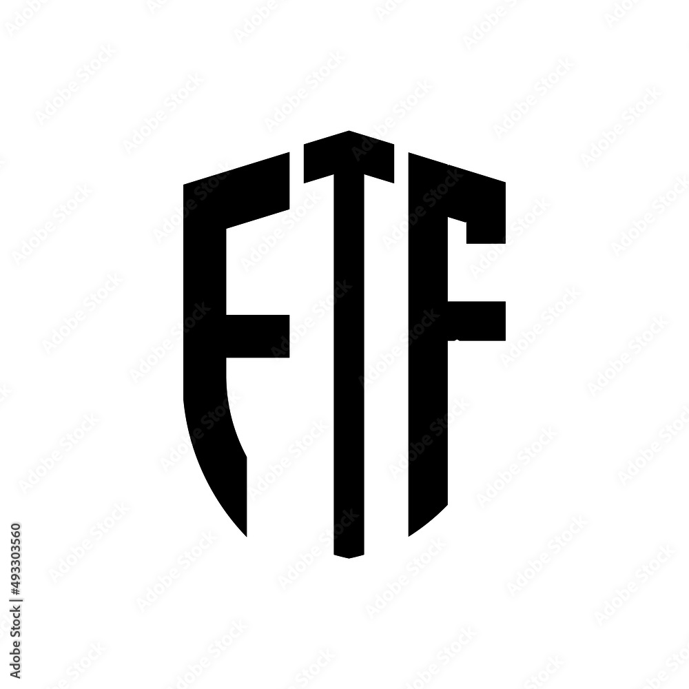 FTF letter logo design. FTF modern letter logo with black background ...