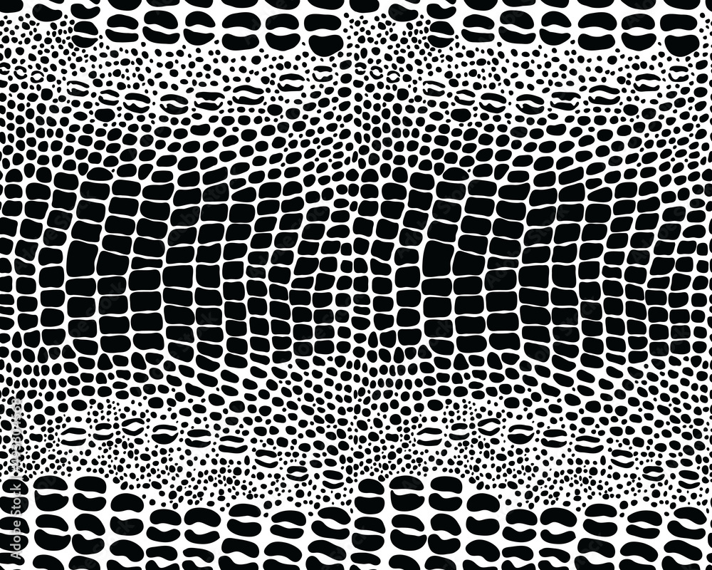Black and white illustration of alligator skin, seamless pattern Stock ...