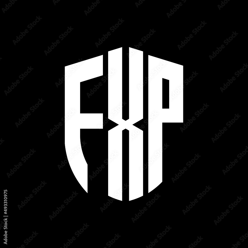 FXP letter logo design. FXP modern letter logo with black background ...