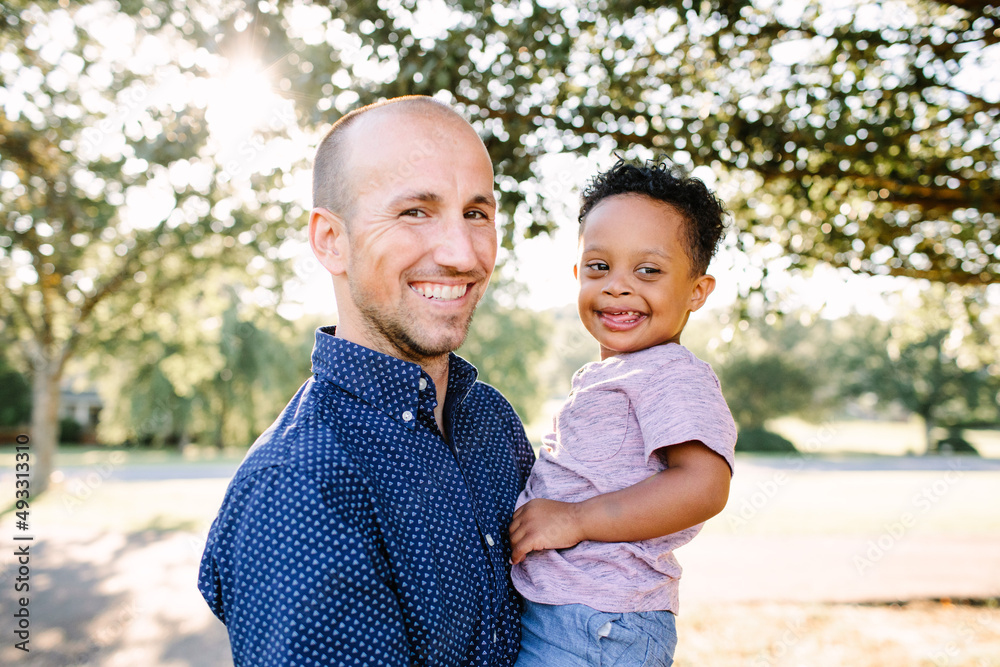 Dad and son, who has Down Syndrome Stock Photo | Adobe Stock