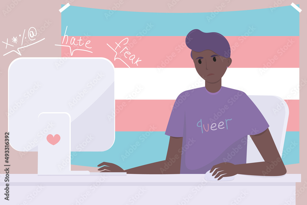 Harassment in the Internet space. Cyberbullying. A trans person faces ...