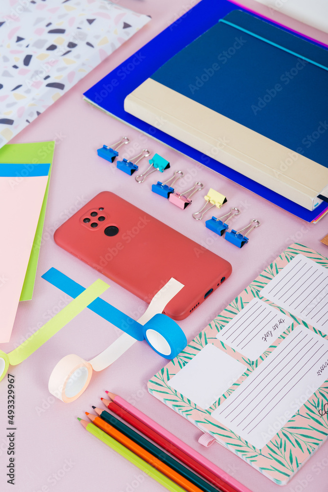 Office supplies on a table Stock Photo | Adobe Stock