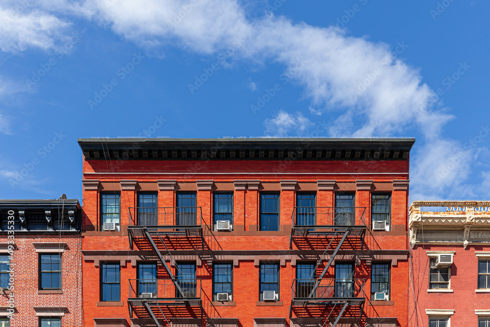 red brick building with stairs Stock Photo | Adobe Stock