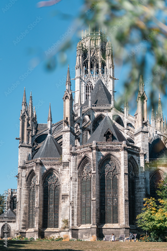 Chevet and Tower of Rouen Abbatiale Saint-Ouen Stock Photo | Adobe Stock