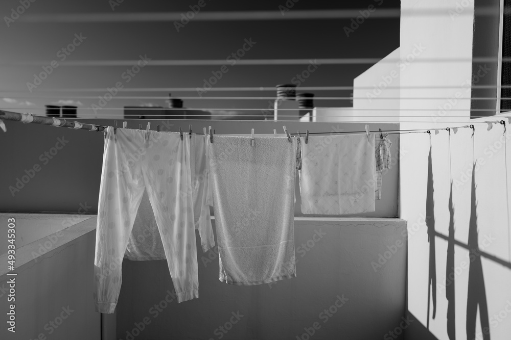 Hanging clothes. Stock Photo | Adobe Stock