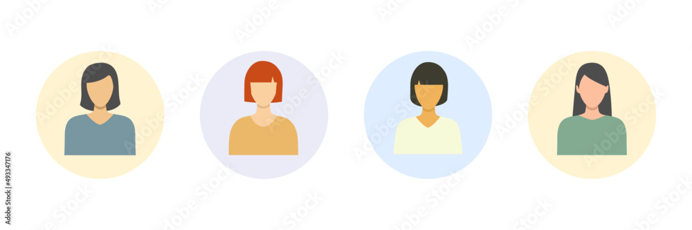Female avatar set. Diverse business women icon in round shape. Human ...